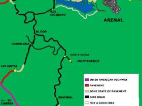 Map of Monteverde, Costa Rica | Monteverde Tours